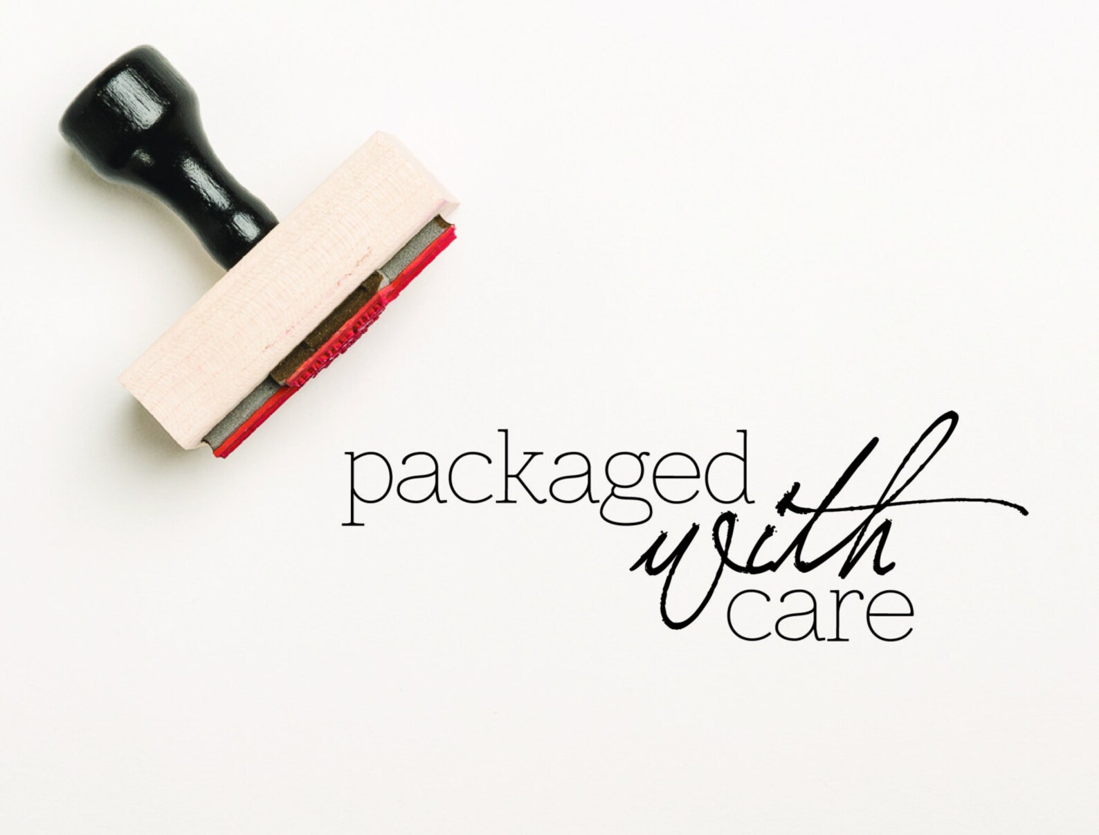 Packaged With Care Stamp Etsy Rubber Stamp Cute Packaging | Etsy