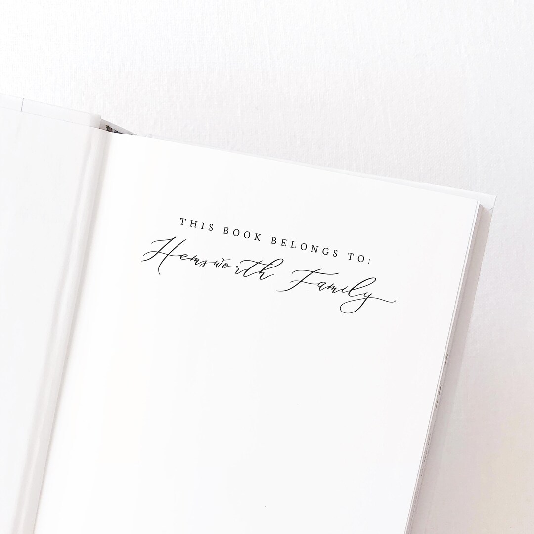 Custom Script Stamp, Calligraphy Library Stamp, Gift for Book Lovers ...