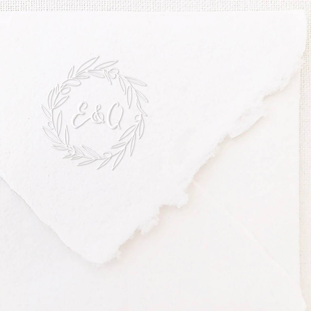 Wreath Embosser Stamp, Custom Embossing Seal, Personalised Gifts ...