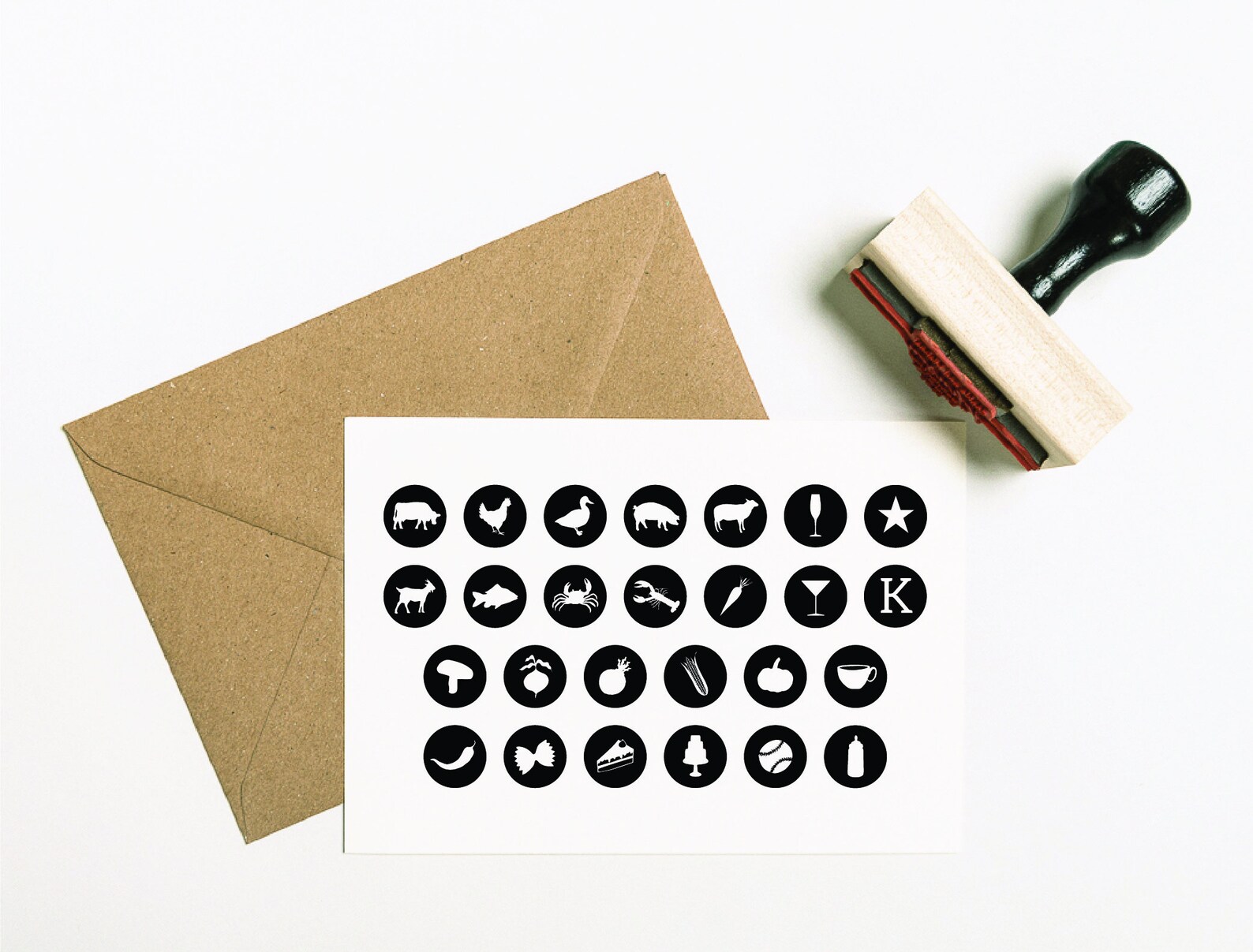 Menu Icon Rubber Stamp Meal Choice Stamp Menu Icon Stamps | Etsy