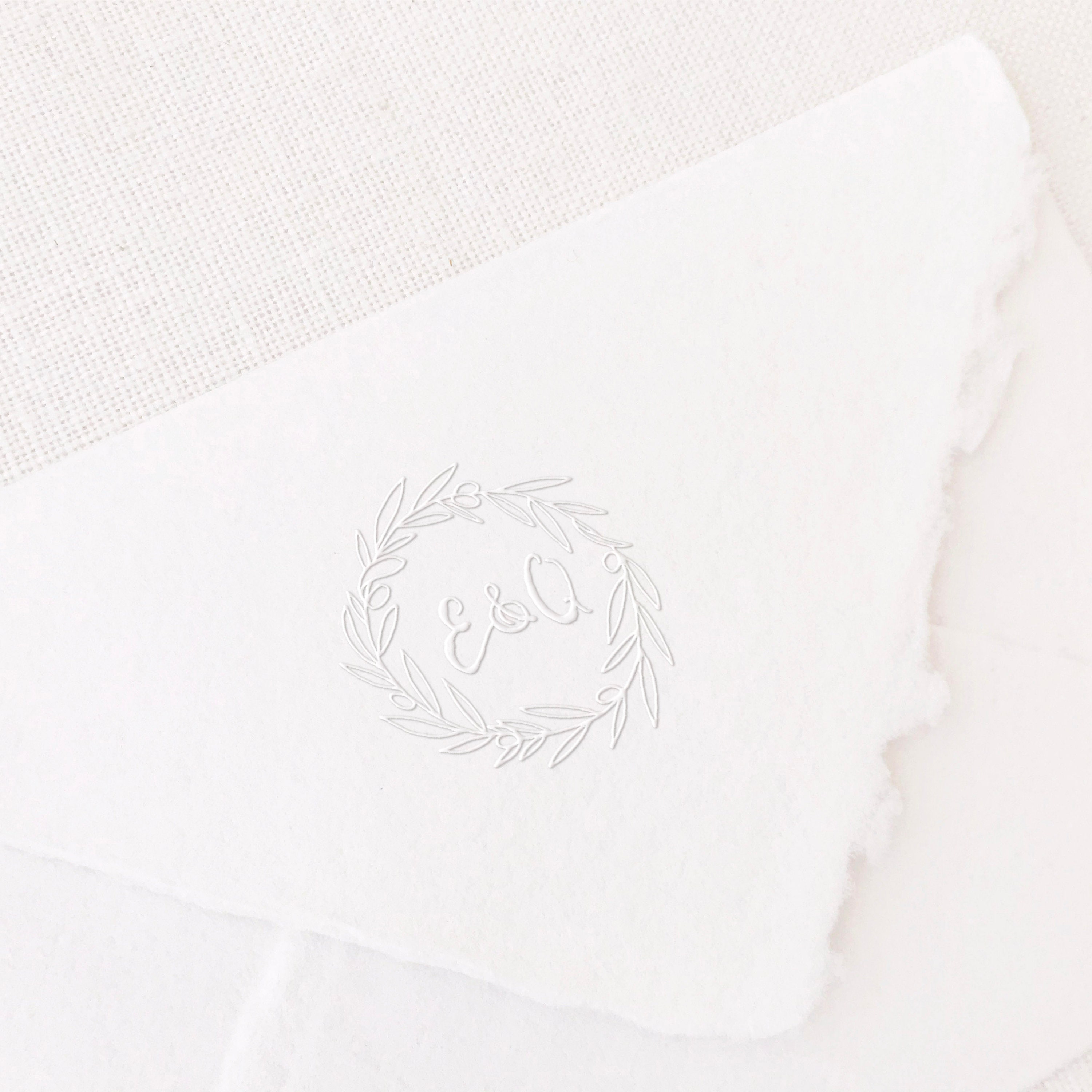 Wreath Embosser Stamp Custom Embossing Seal Personalised | Etsy