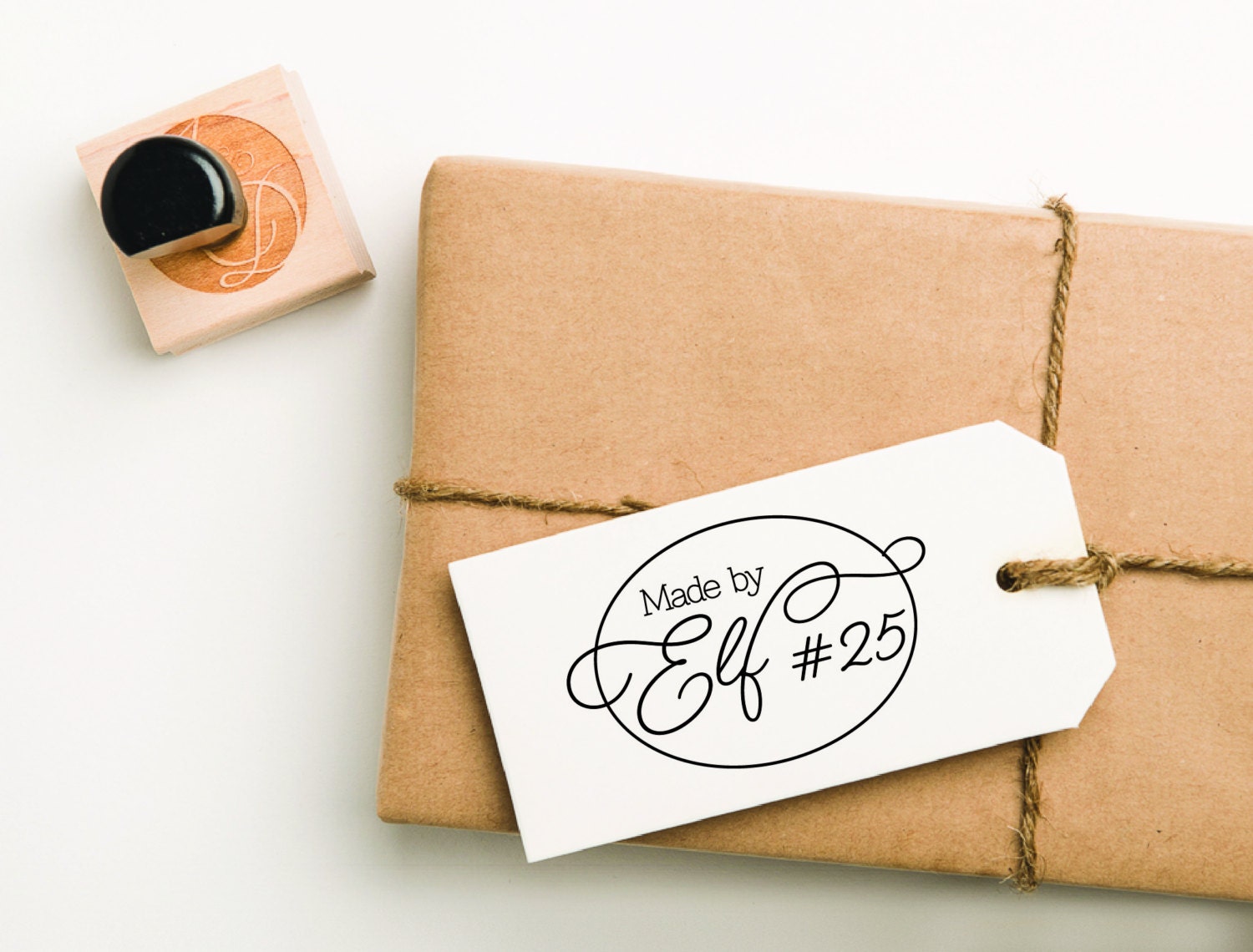 Made by Elf 25 Rubber Stamp Christmas Stamp Gift Wrap | Etsy