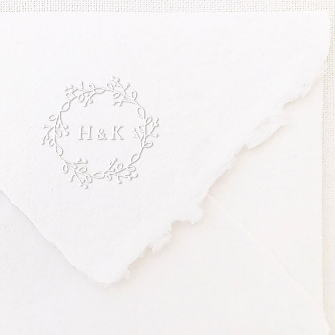 Wedding Monogram Embosser Seal, Invitation Embosser, Floral Monogram ...