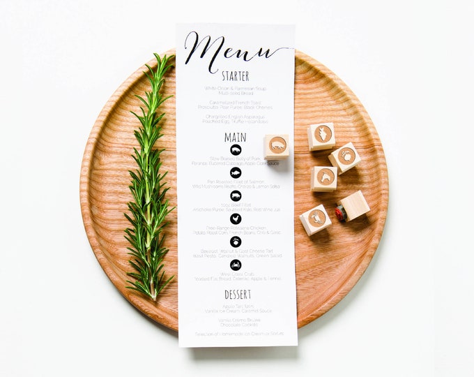 Meal Choice Stamps Mini Menu Stamp Food Stamp Menu Icon | Etsy