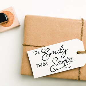 To/from Santa Rubber Stamp, Holiday Rubber Stamp, Christmas To/from ...