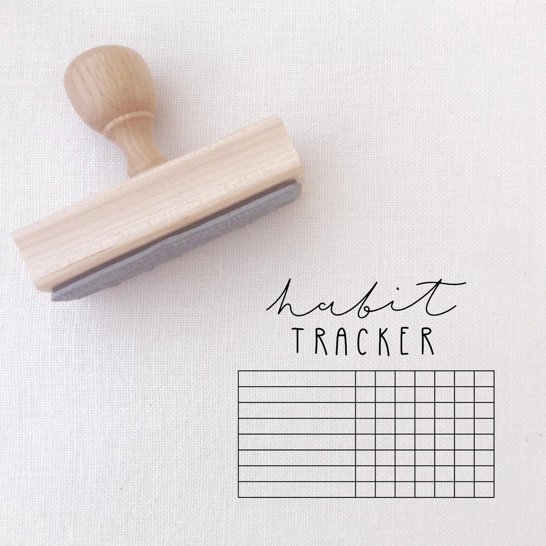 Journaling Stamp, Habit Tracker Template Stamp, Blank Planner Tracking ...