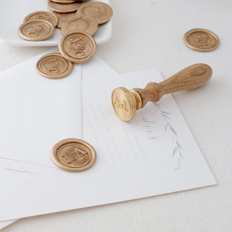 Monogram Wax Seal Stamp Monogram Wax Stamp Save the Date Wax - Etsy