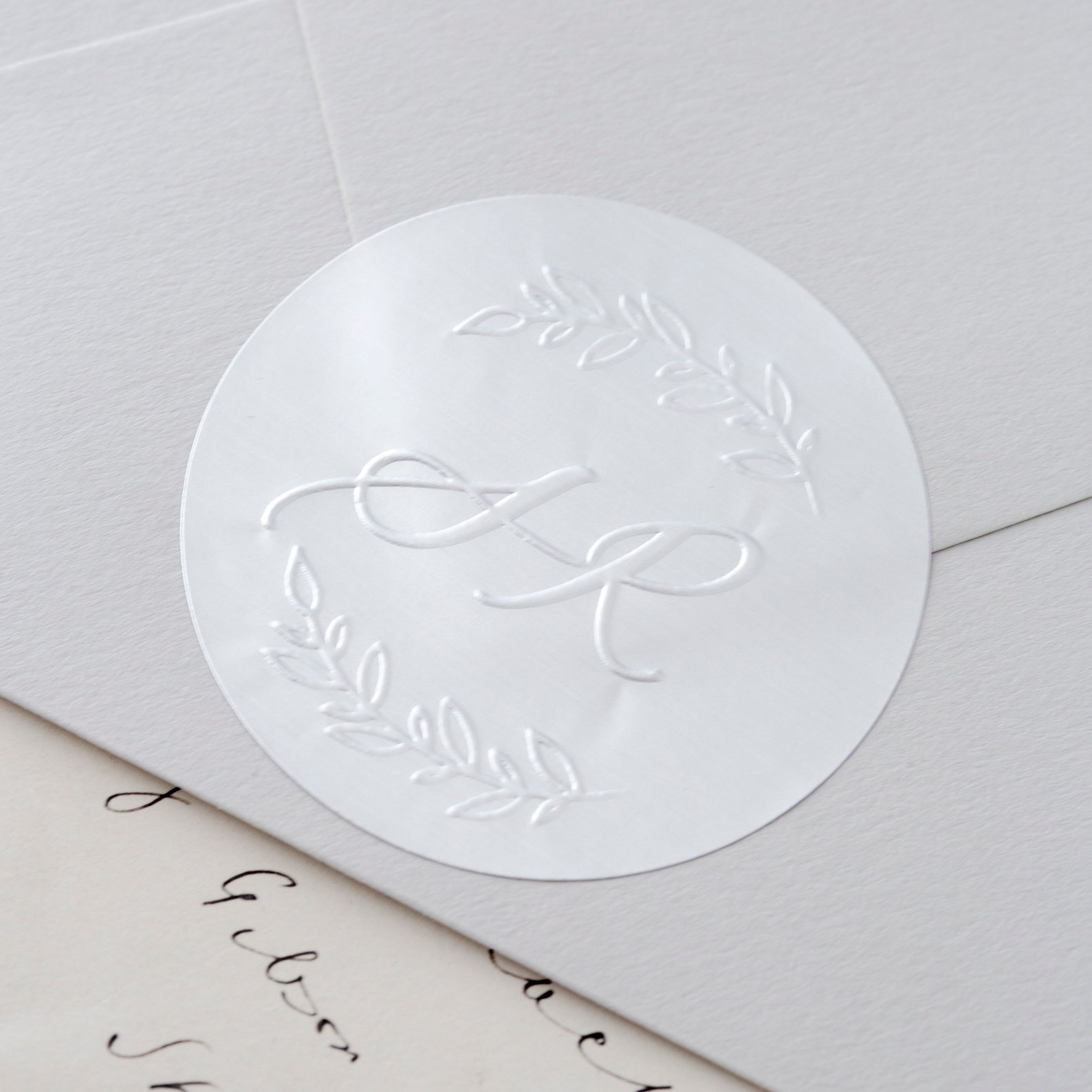 Laurel Monogram Embossing Stamp Custom Embossing Seal - Etsy