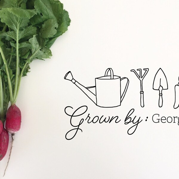 Garden Rubber Stamp - Etsy