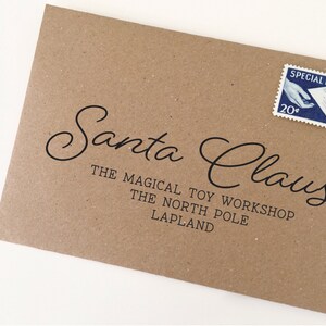 Santa Claus Address Label Stamp, Holiday Rubber Stamp, Christmas Stamp ...