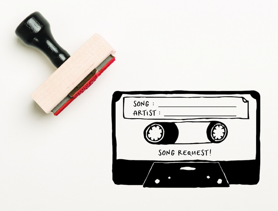 Song Request Rubber Stamp, Song Request Stamp, RSVP Stamp, Music ...