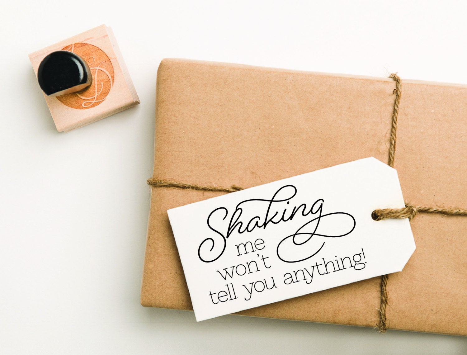 Shaking Me Wont Tell You Anything, Christmas Stamp, Holiday Rubber ...