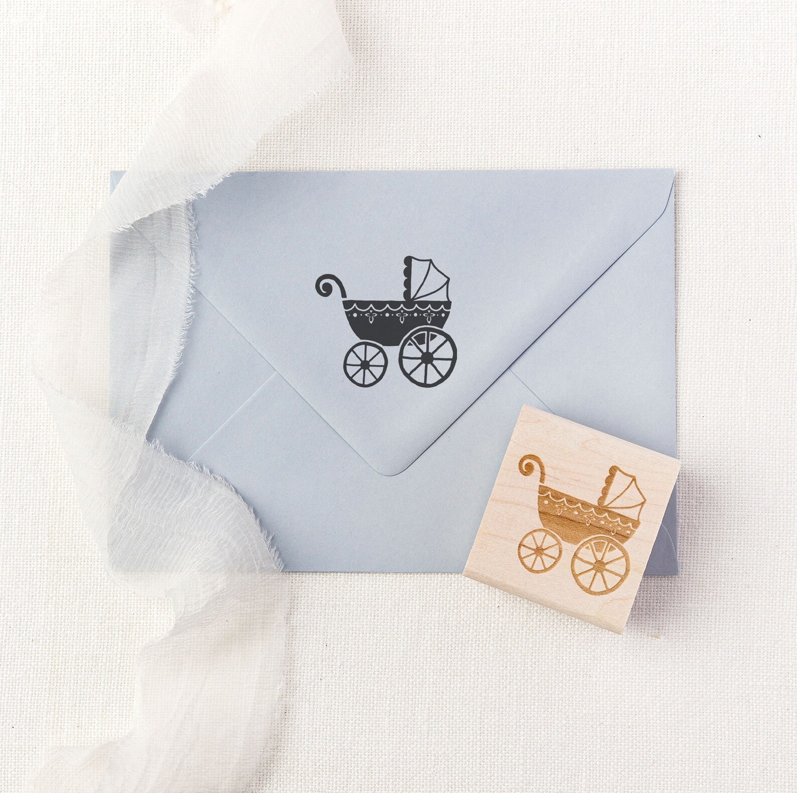 New Baby Pram Rubber Stamp Vintage Pram Rubber Stamp Birth | Etsy