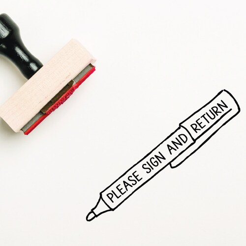 Please Sign and Return Teacher Stamp Test Stamp Back to | Etsy