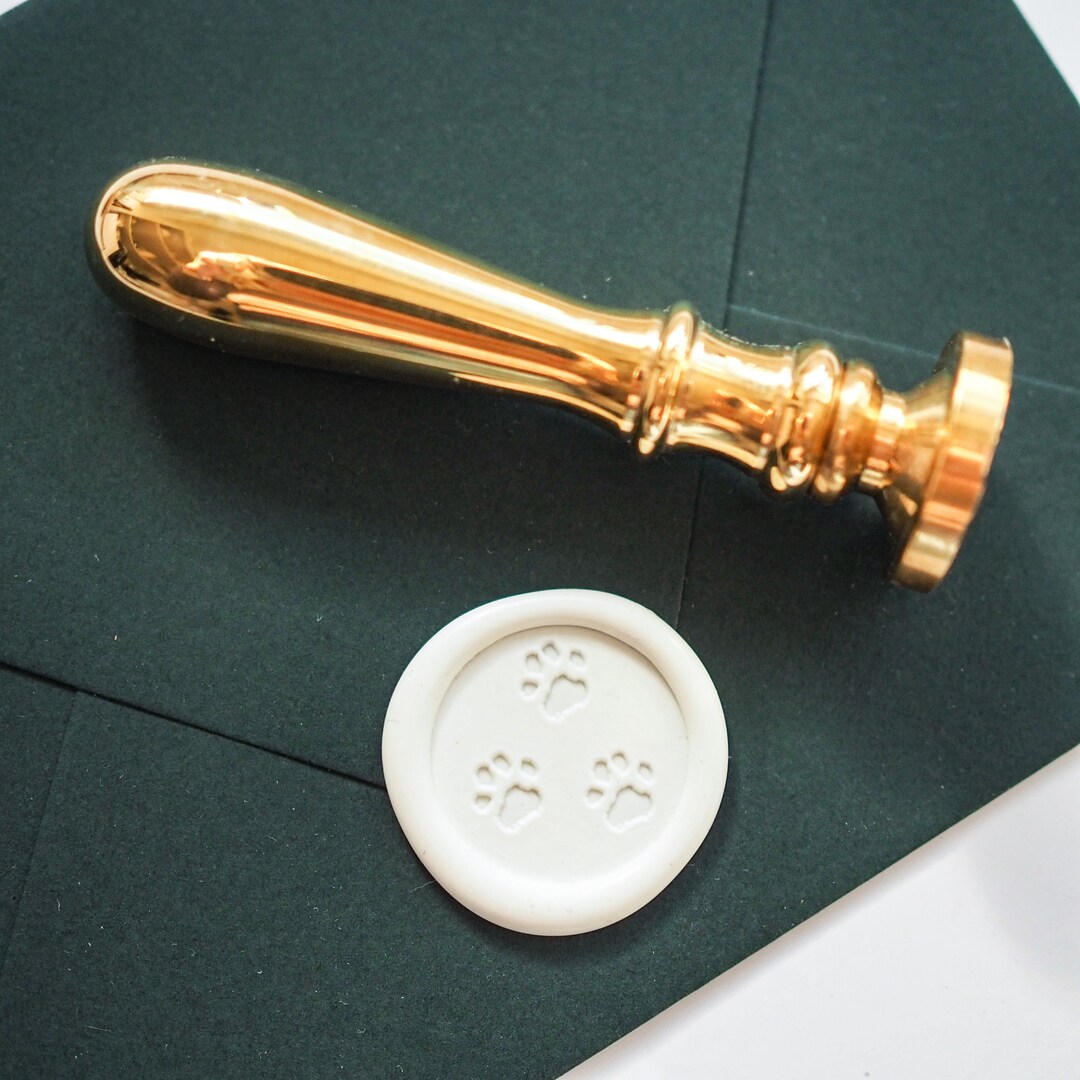 Paw Prints in Snow Wax Stamp, DIY Holiday Gift Wrap, Christmas Card ...