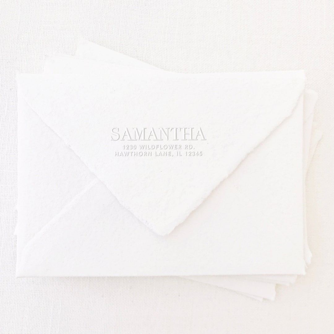 Classic Address Embosser Seal, Minimal Embossing Stamp, Return Address ...