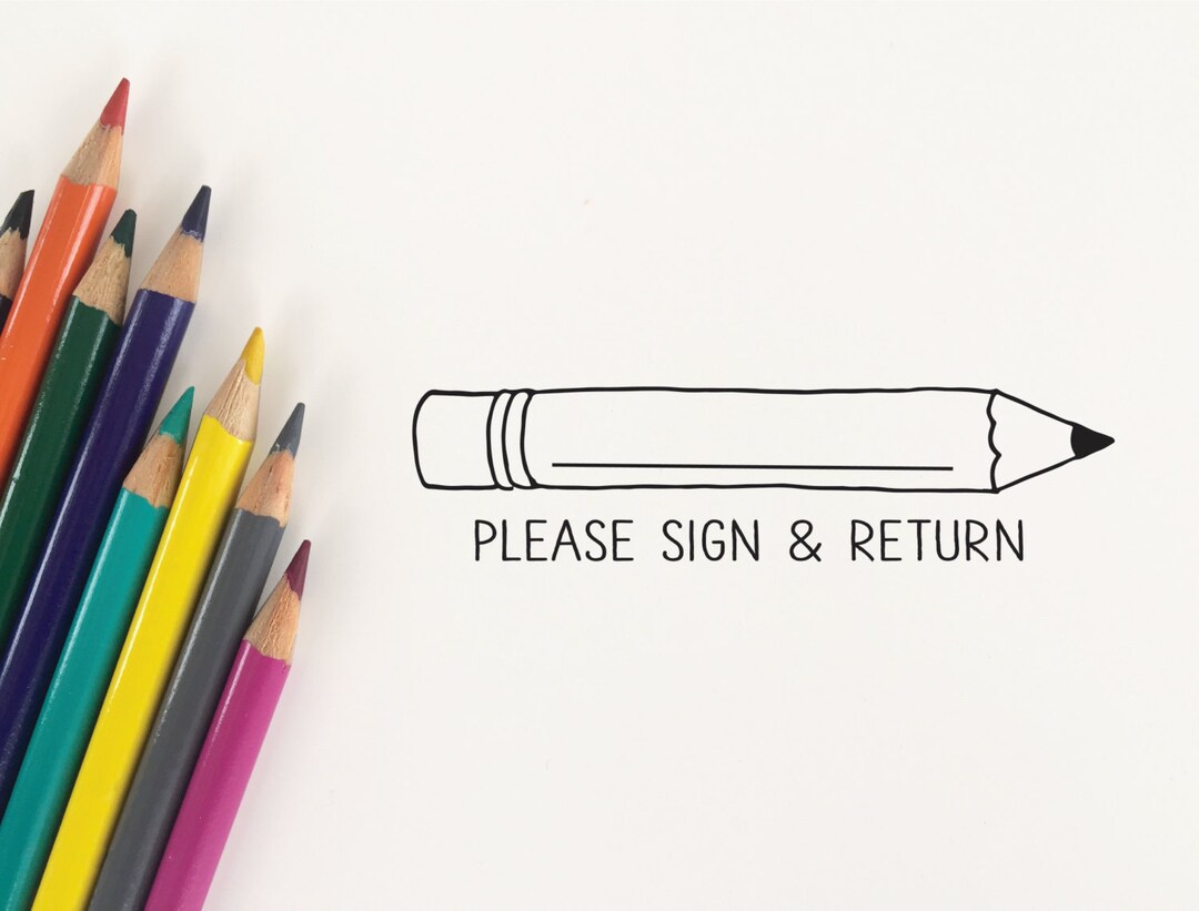Please Sign and Return Stamp. Teaching Stamp. Teacher Rubber - Etsy