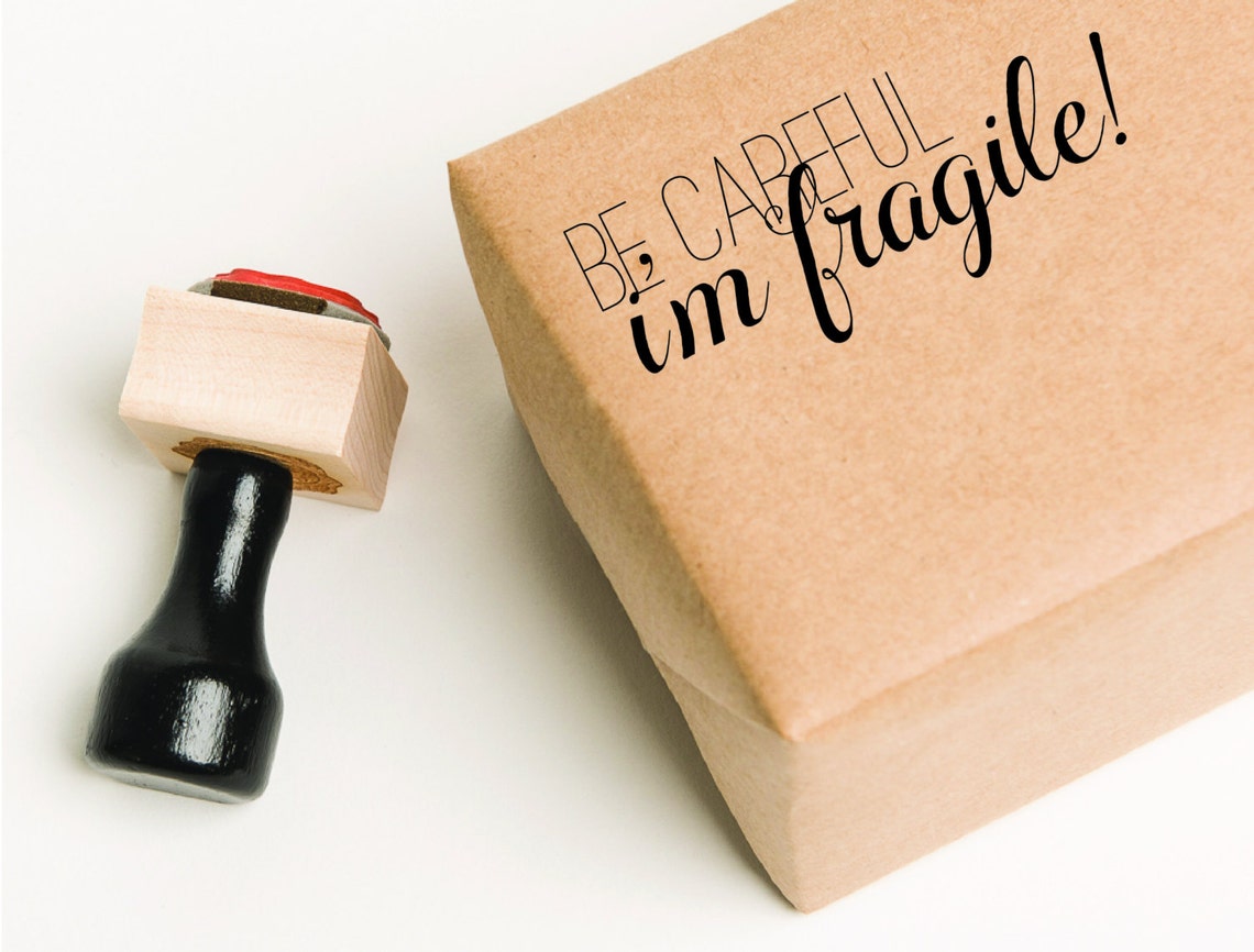 Fragile Rubber Stamp Fragile Packaging Stamp Etsy Shop | Etsy