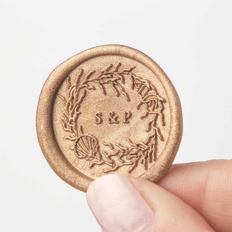 Coastal Monogram Wax Seal Stamp Initial Wax Stamp Wedding - Etsy