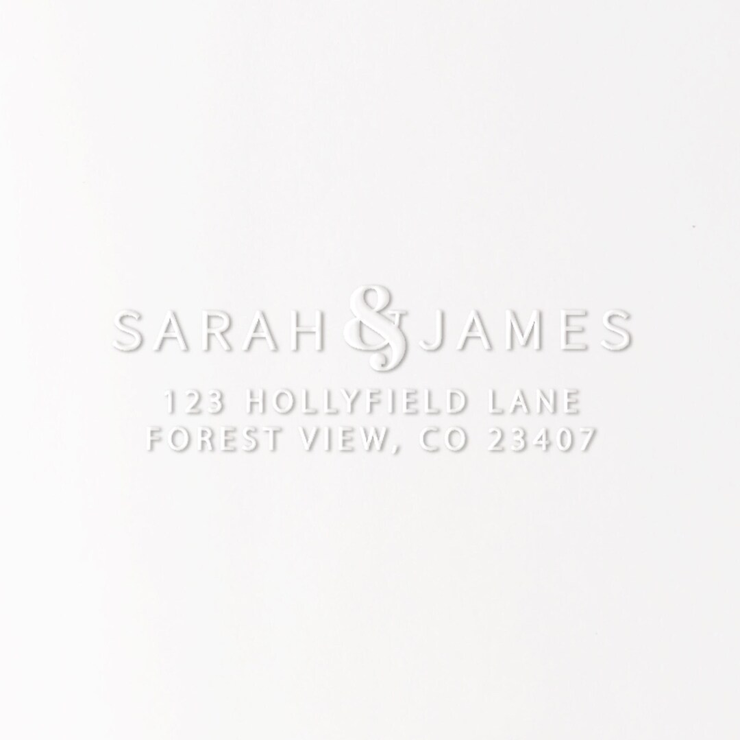 Minimal Address Embosser Seal, Return Address Embossing Stamp, Holiday ...