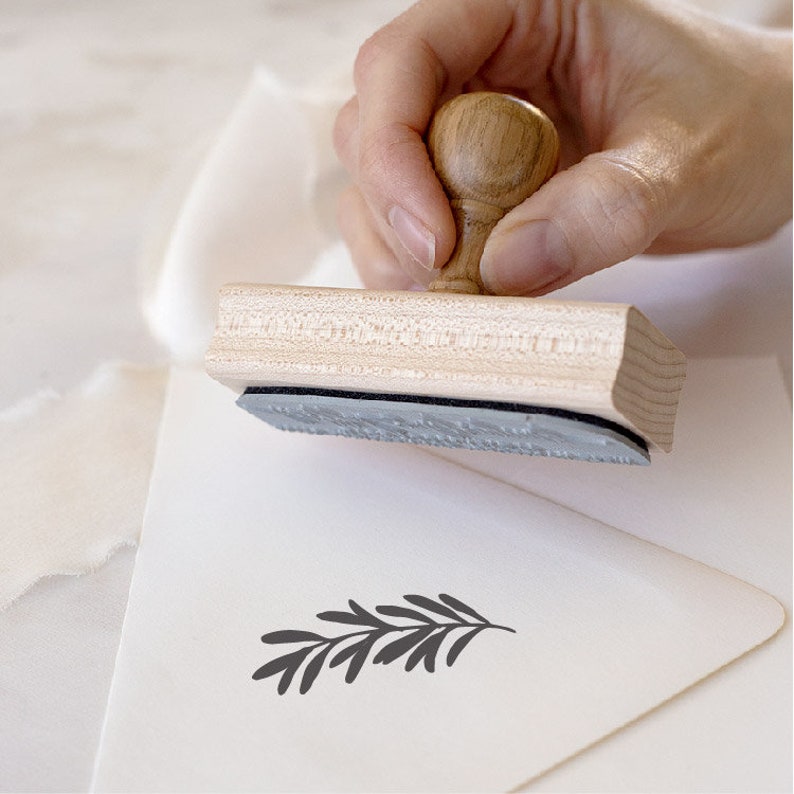 Olive Botanical Stamp Self Inking Stamp Rubber Stamp Rustic - Etsy