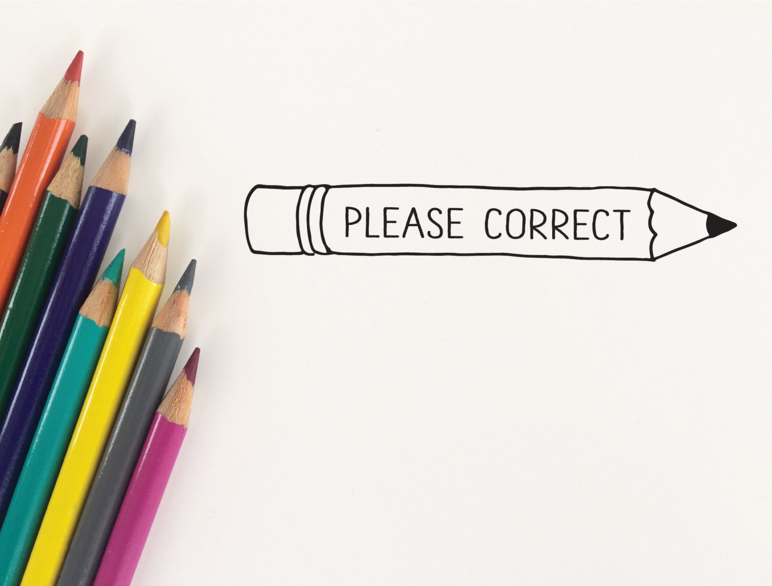 Please Correct Stamp. Teacher Stamp. Teacher Rubber Stamp. | Etsy