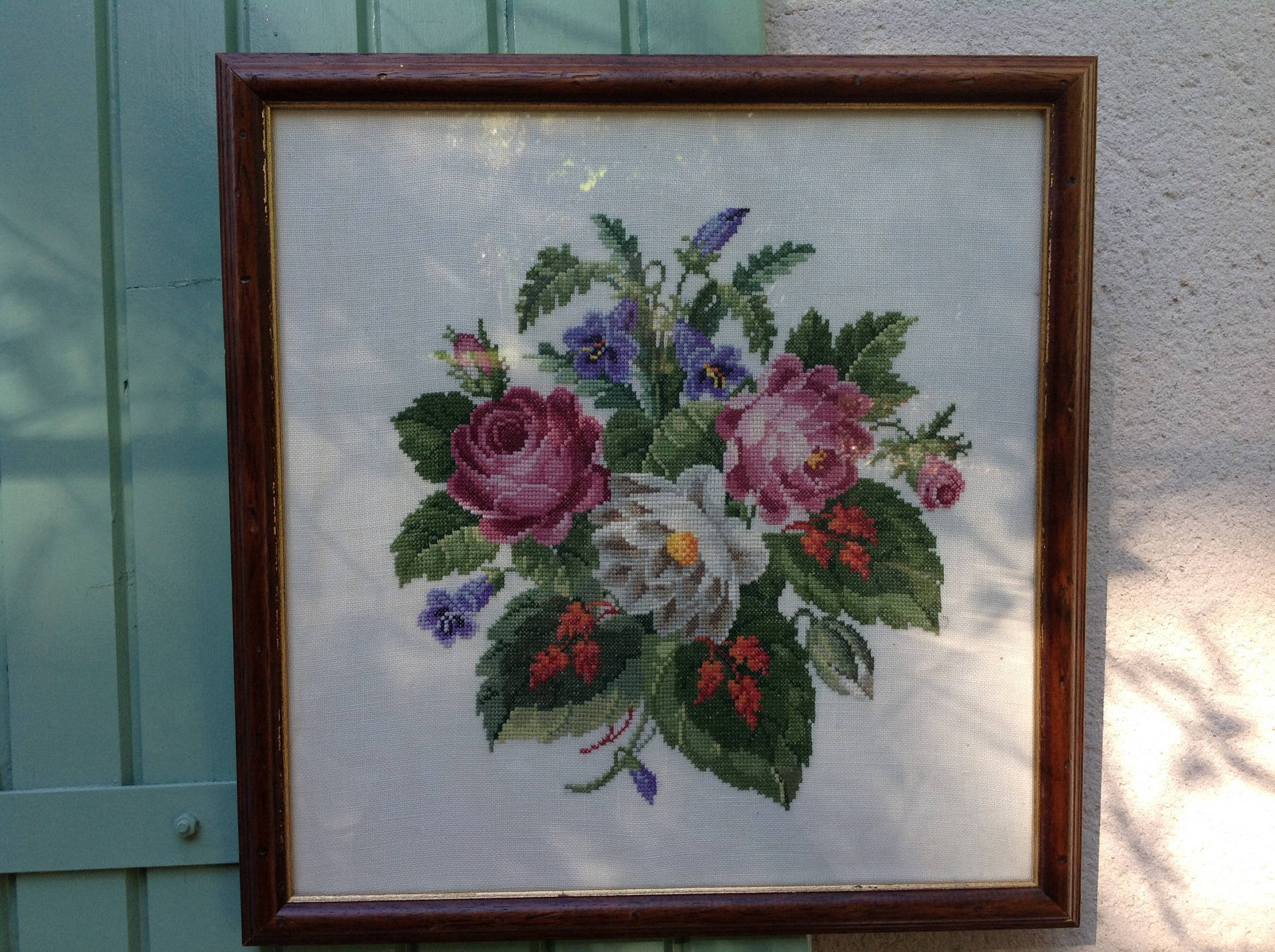 Broderie/tableau de fleurs à points comptés - Etsy.de