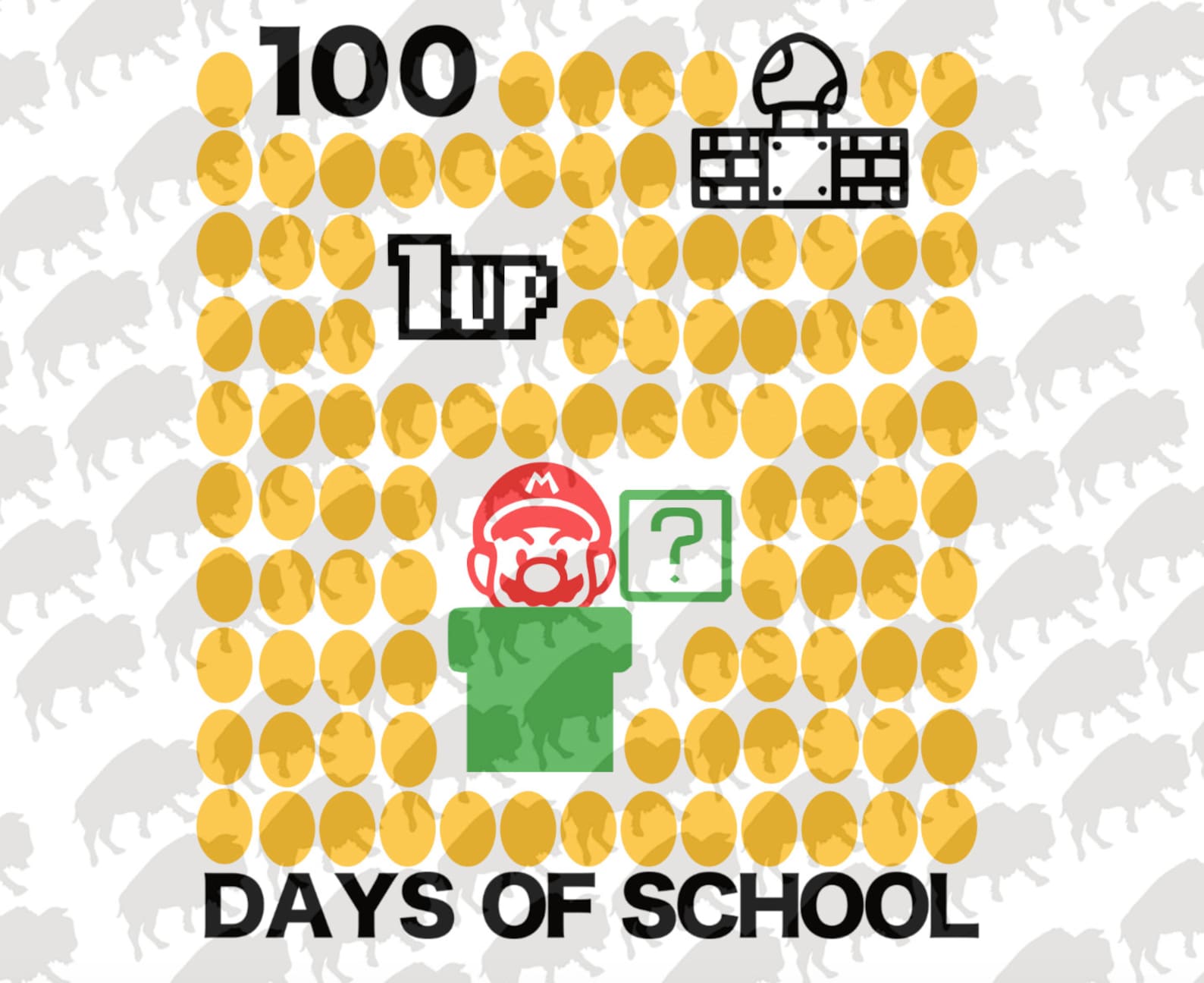 100 Days of School SVG / Mario / 100 Days / 100th Day of - Etsy