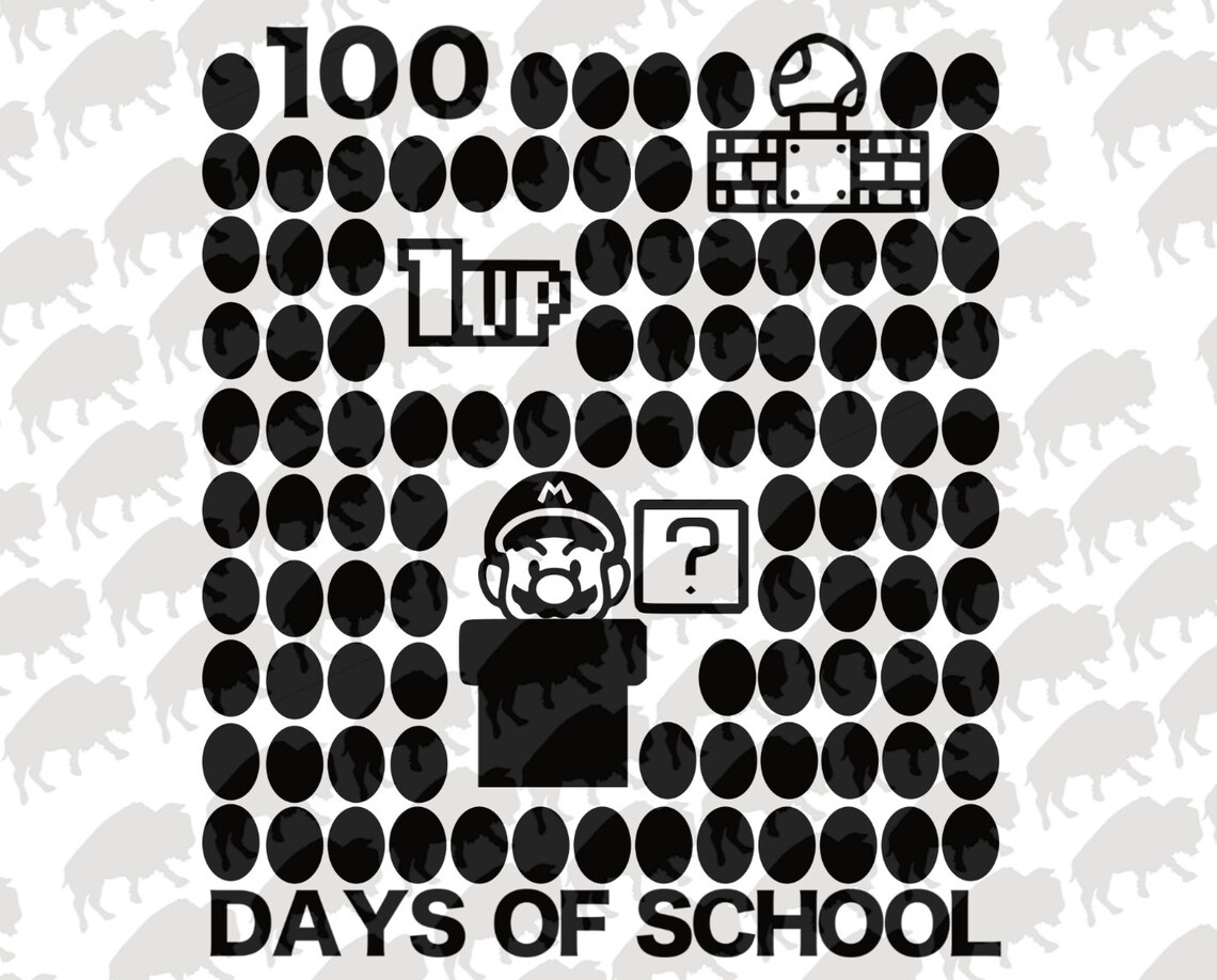 100 Days of School SVG / Mario / 100 Days / 100th Day of - Etsy