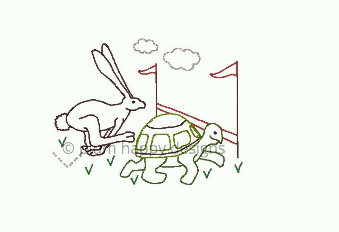 Tortoise and the Hare Fable Tale Story Race Slow Fast Winning | Etsy