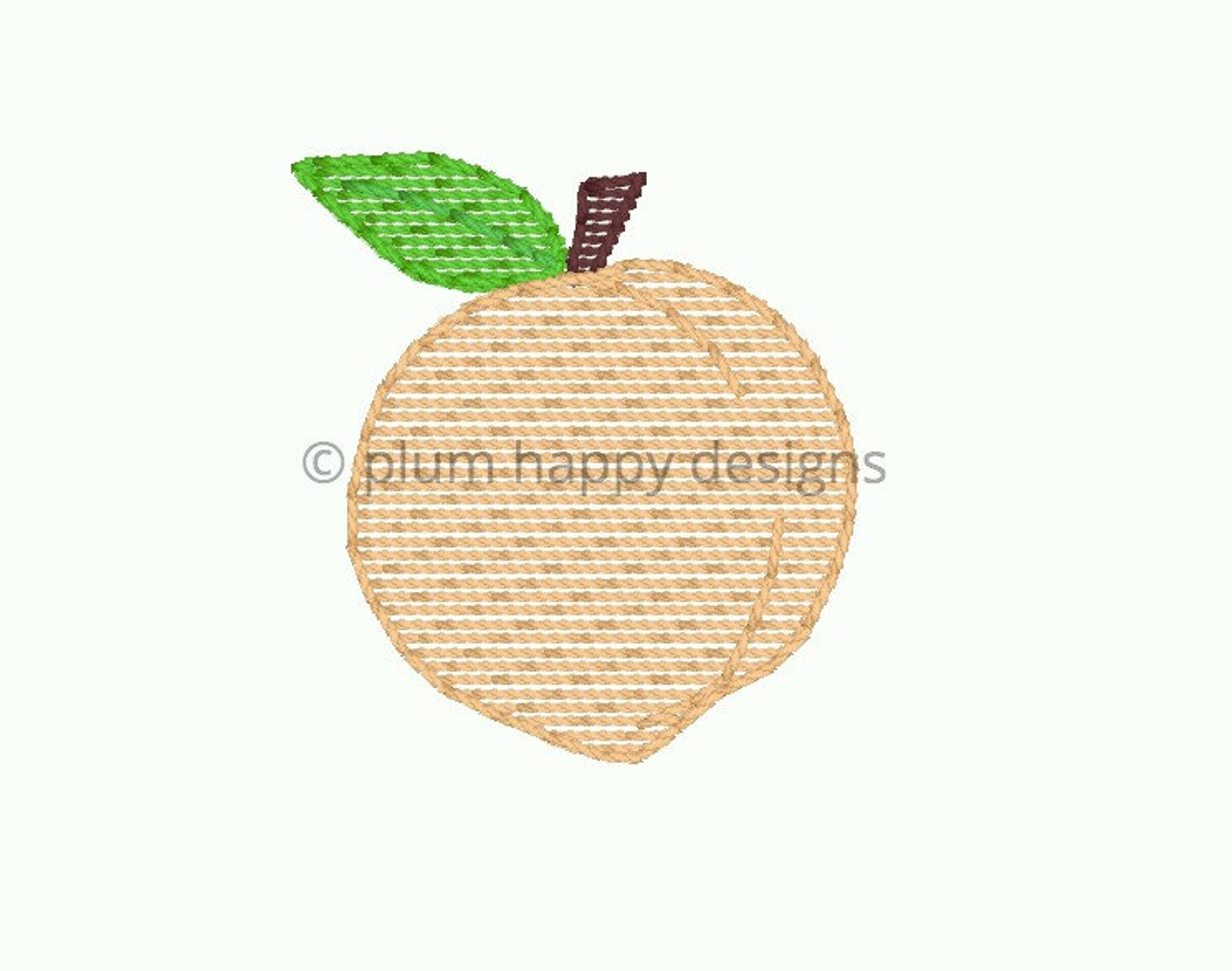 Mini Peach Vintage Embroidery Sketch Design Georgia Peach | Etsy