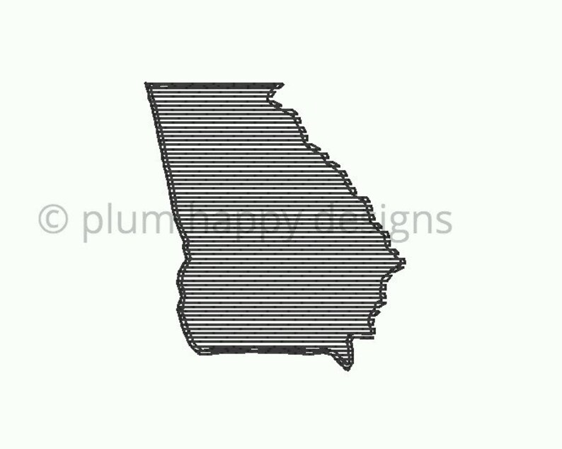 Vintage Georgia Outline With Optional Peach or Stitch Fill-in - Etsy