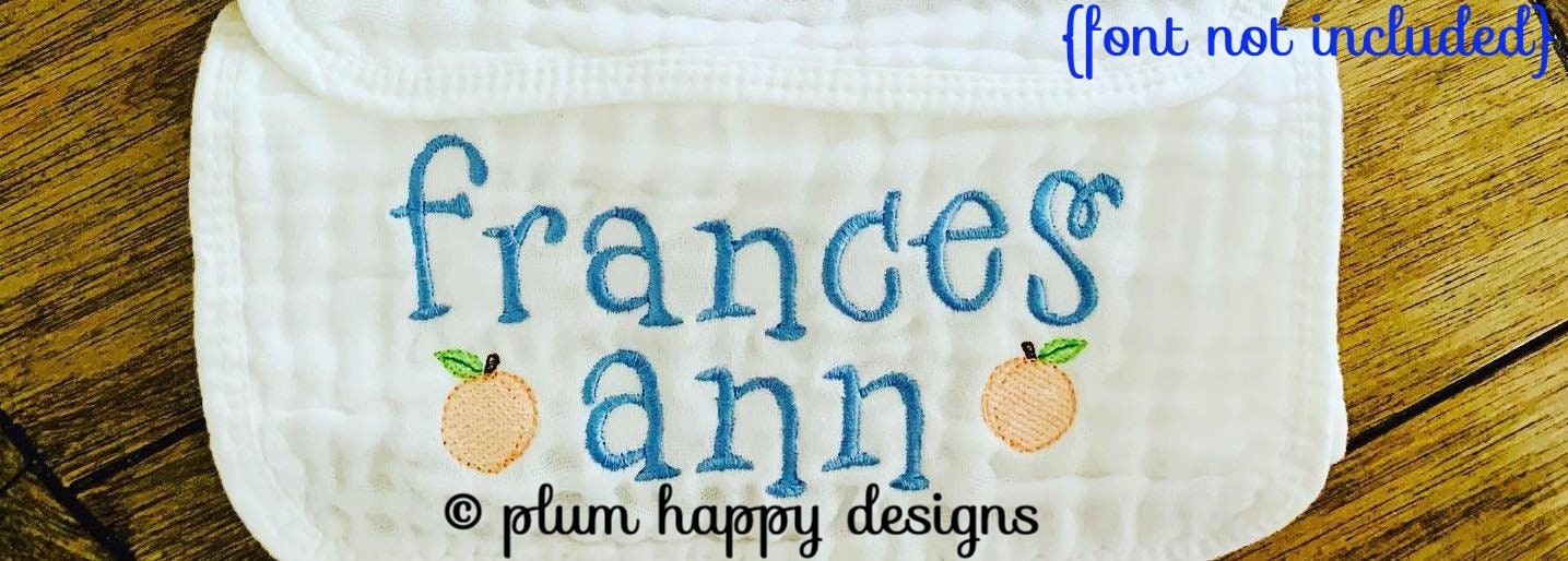 Mini Peach Vintage Embroidery Sketch Design Georgia Peach | Etsy