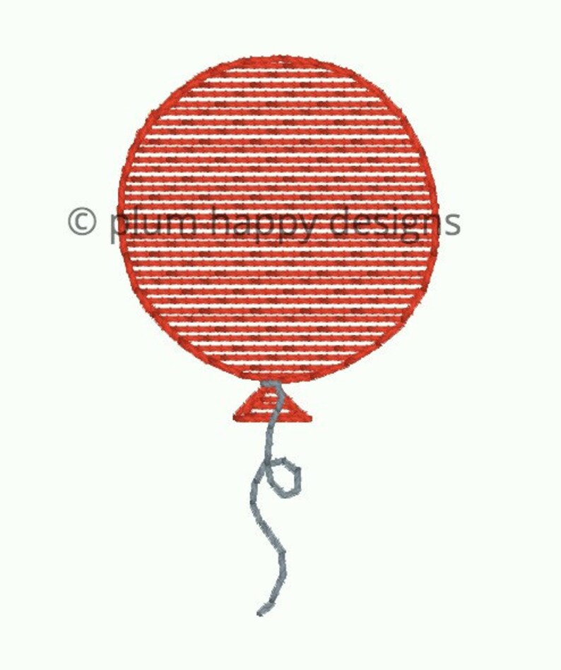 Mini Balloon Vintage Embroidery Design Happy Birthday Gift Tag Card ...