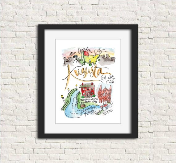 Augusta Georgia Wall Art Watercolor Print - Etsy