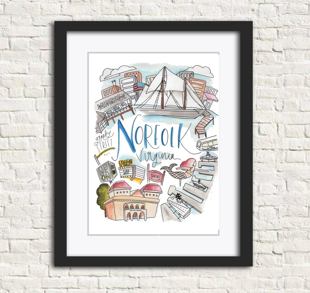 Norfolk, Virginia Print | VA Naro Theatre | Graduation Birthday Artwork ...
