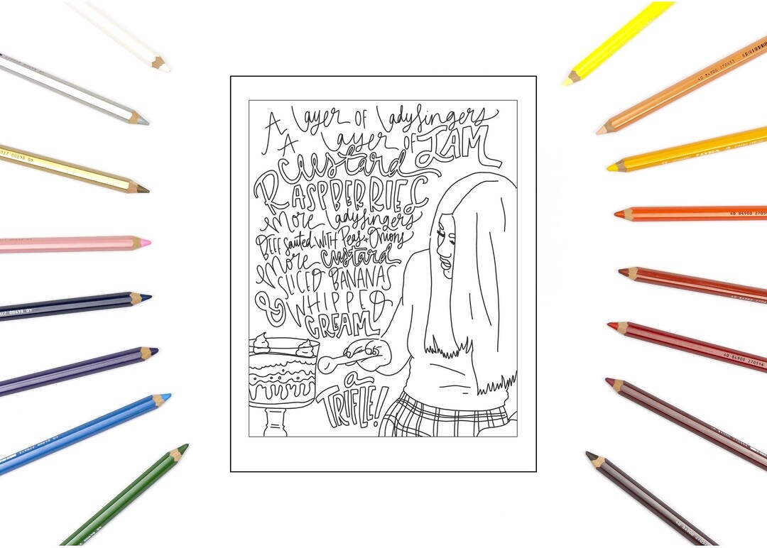 Rachel’s Trifle // Friends Digital Download Coloring Page (print at ...