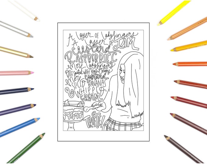 Rachel’s Trifle // Friends Digital Download Coloring Page (print at ...