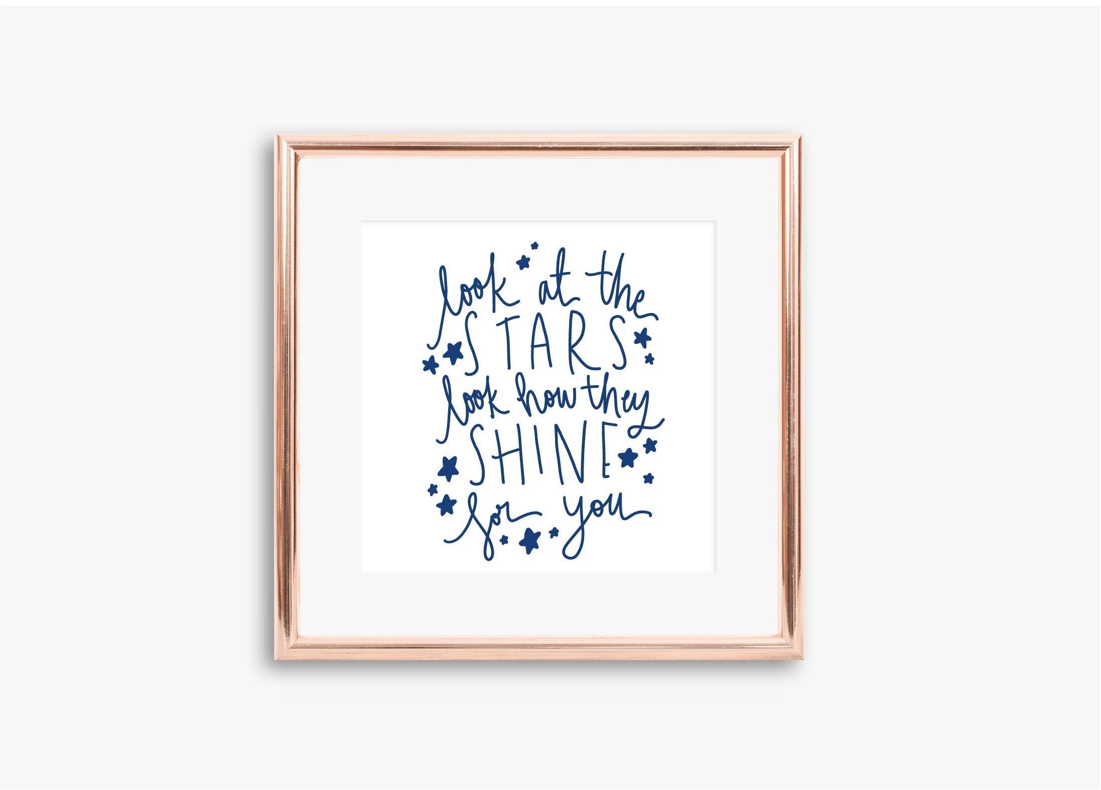 PRINTABLE // Look at the Stars Digital Download Art Print | Etsy