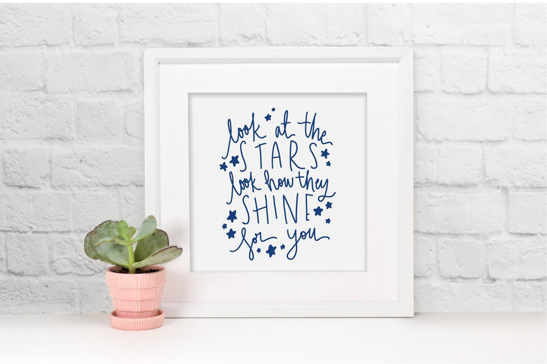 PRINTABLE // Look at the Stars Digital Download Art Print | Etsy