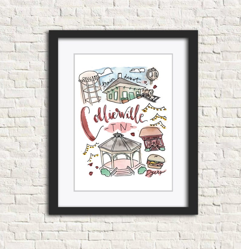 Collierville, TN 8x10 Art Print // Tennessee Collierville Gazebo Silver ...