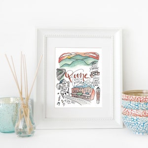 Boone, North Carolina Wall Art Watercolor Print | Birthday/graduation ...