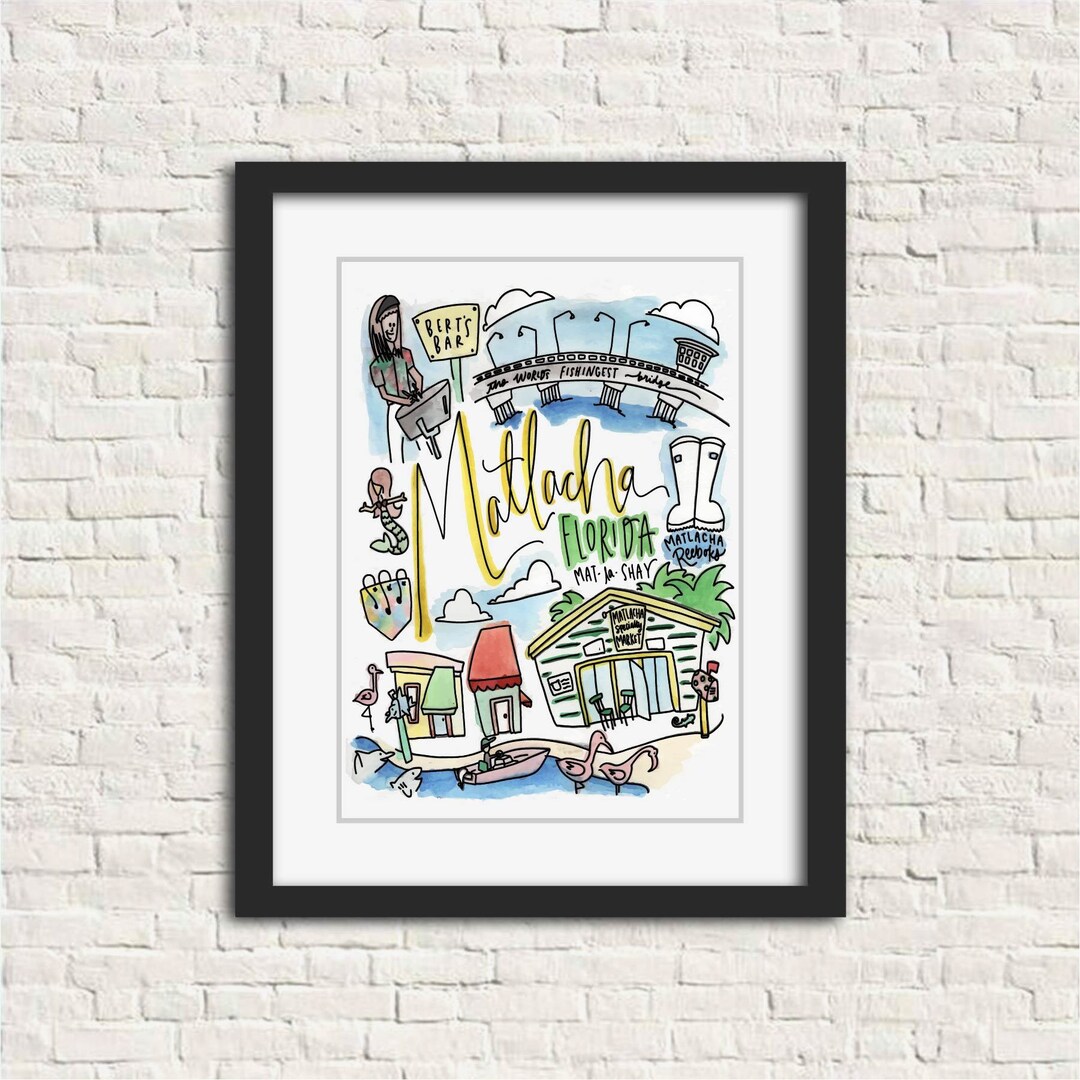 Matlacha, FL Print | Florida Island Watercolor Vacation Artwork | 5x7 ...