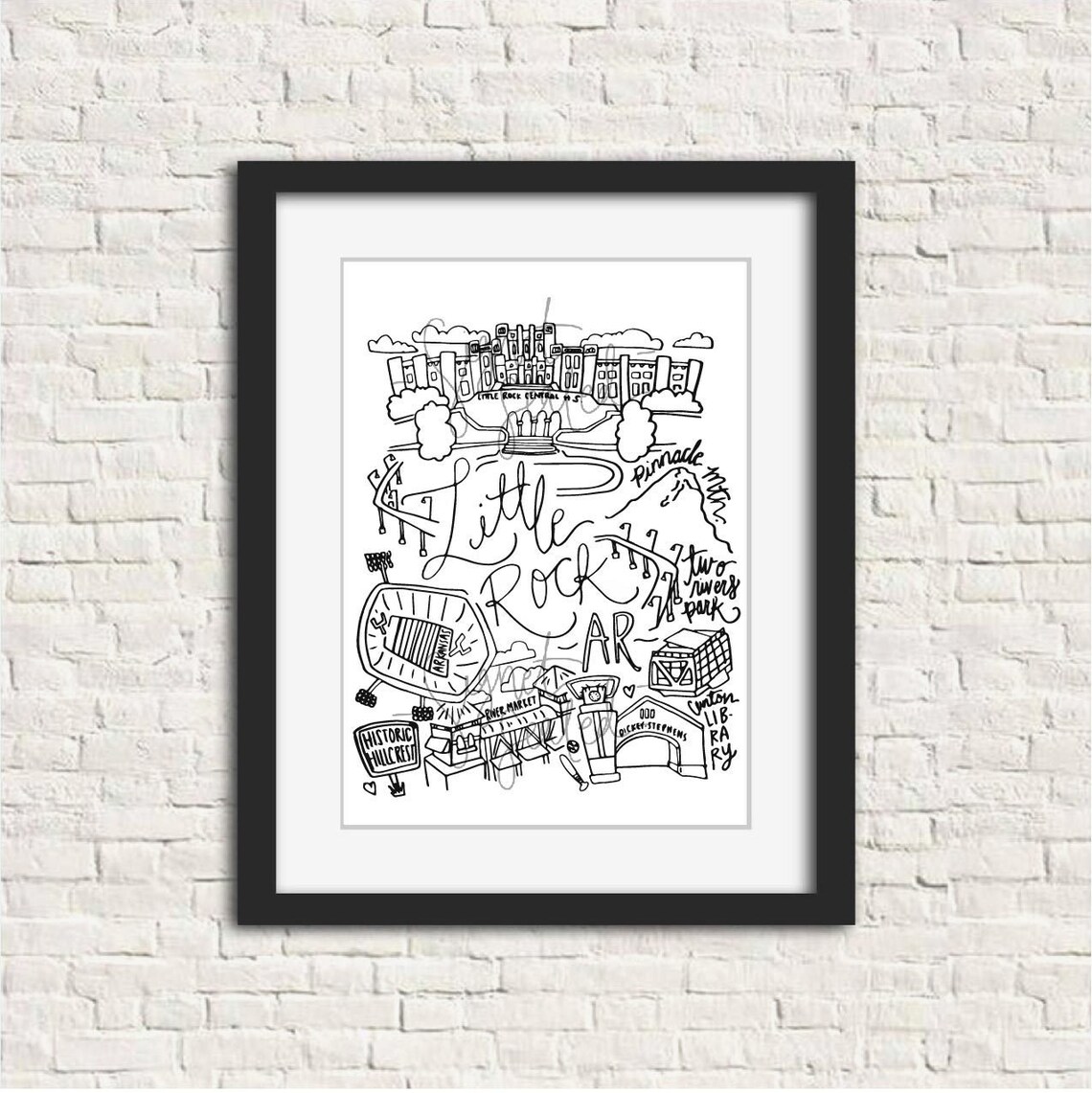 Little Rock Black and White Digital Download Art Print - Etsy