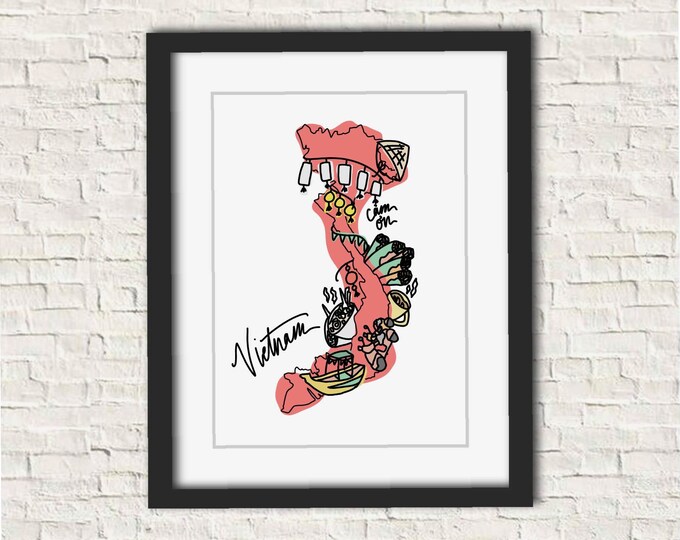 PRINTABLE // Vietnam Food Map Digital Download Art Print - Etsy