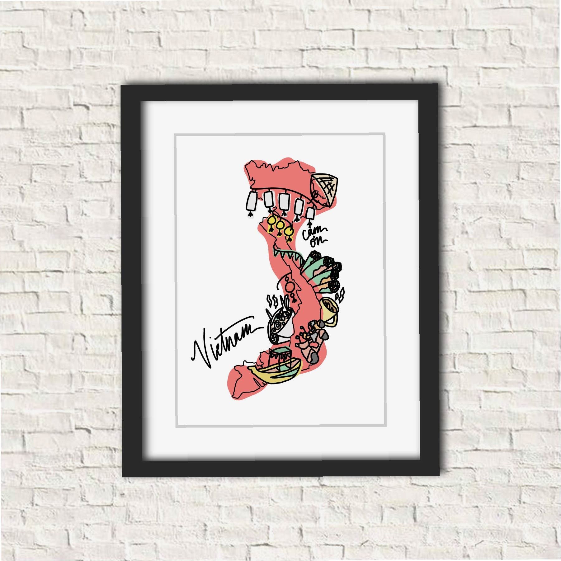 PRINTABLE // Vietnam Food Map Digital Download Art Print - Etsy