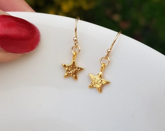 Gold star earrings | Etsy