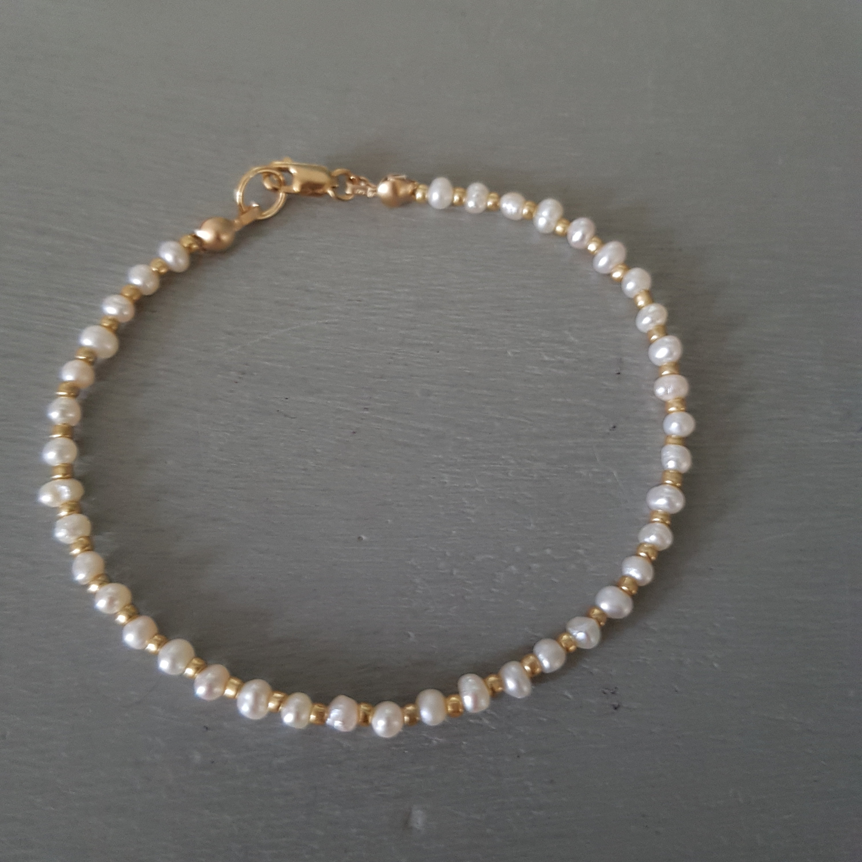 Small Freshwater Pearl Bracelet 14k Gold Fill Or Sterling Silver Tiny