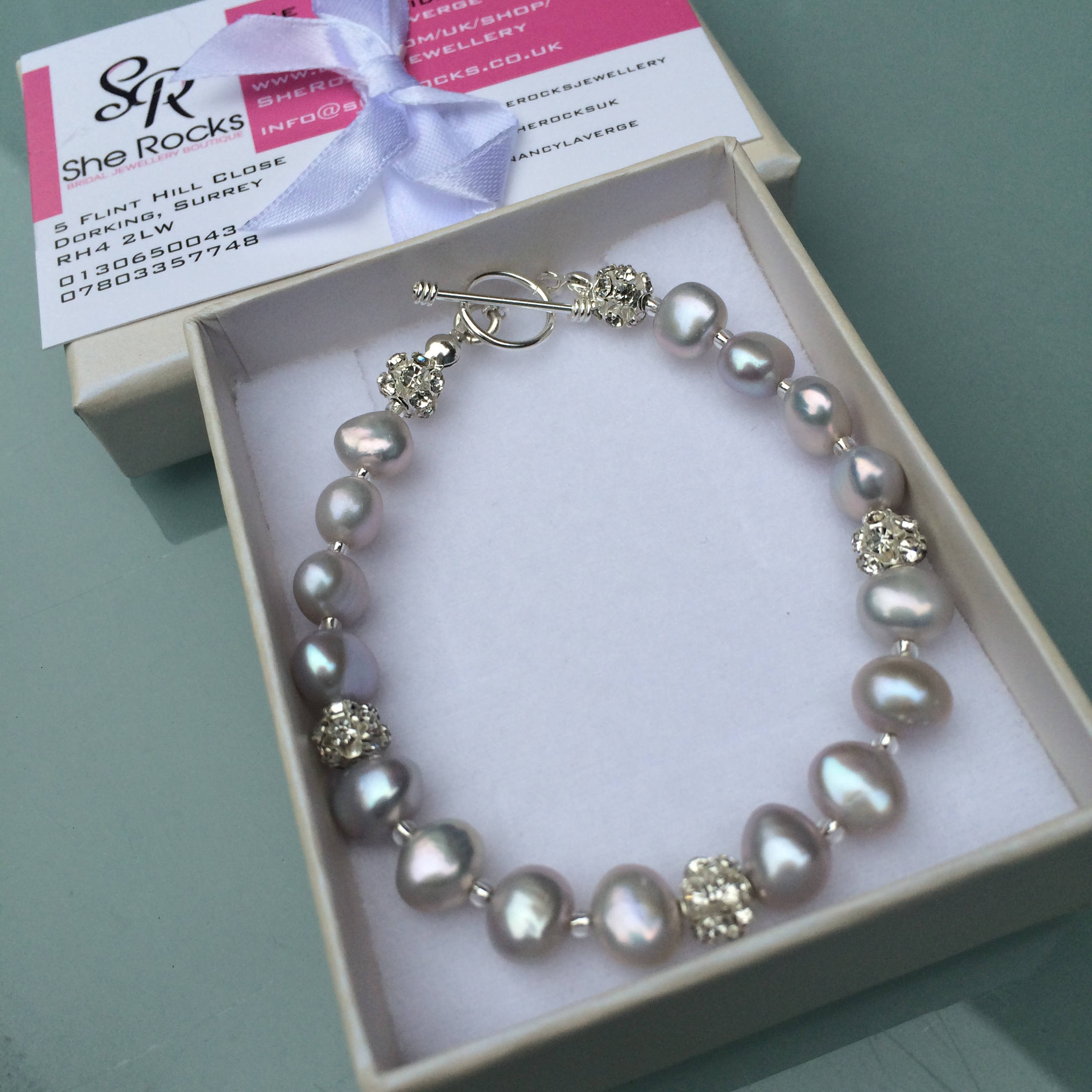 Grey Baroque Freshwater Pearl Necklace With Sterling Silver Toggle