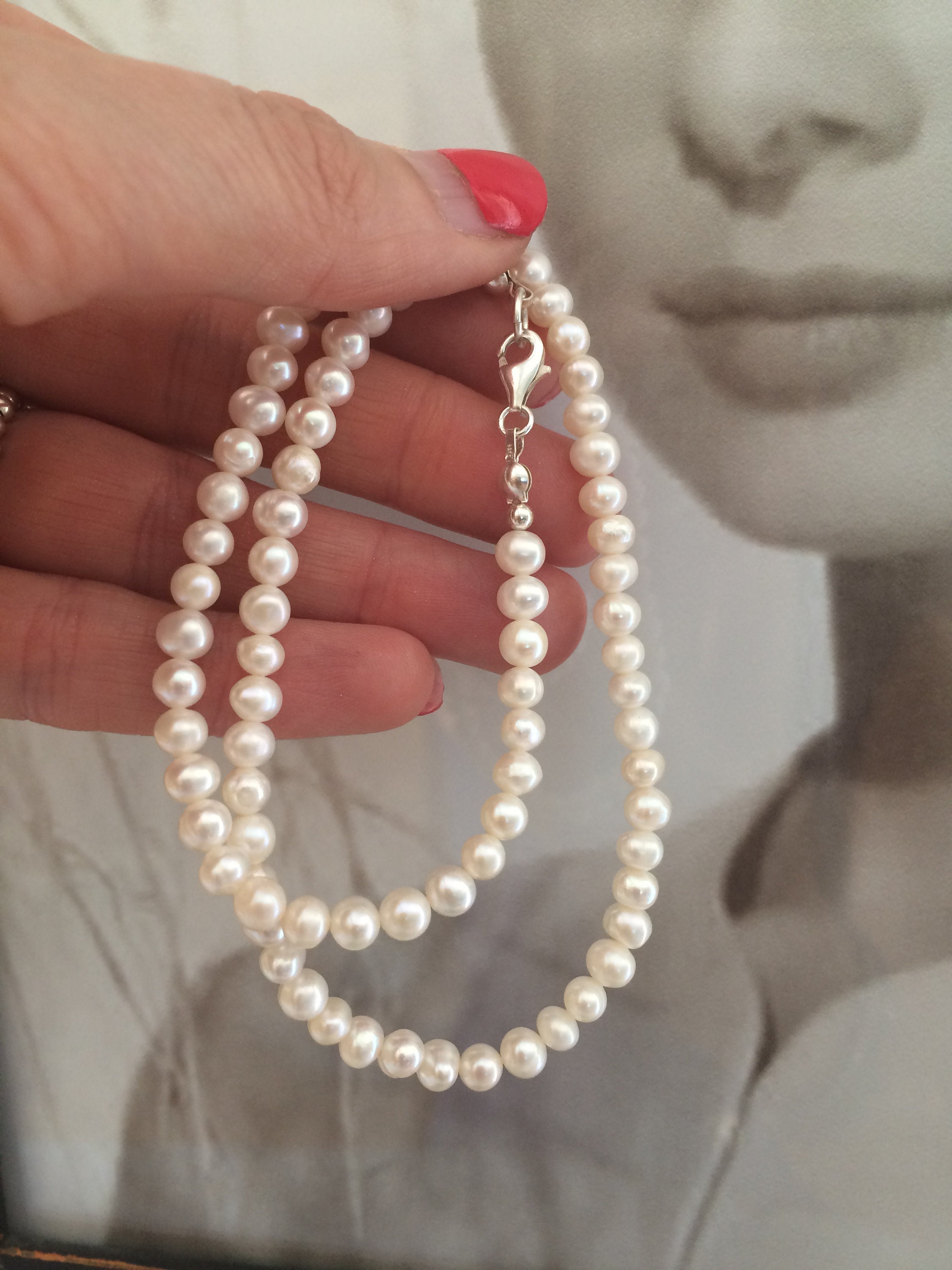 Small Freshwater Pearl Necklace Choker Sterling Silver Or Gold Etsy